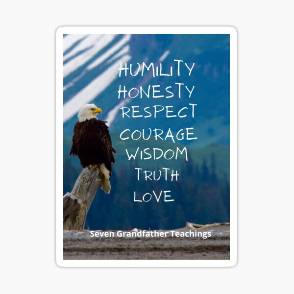 "Seven Grandfather Teachings" Sticker for Sale by Mind2Line | Redbubble