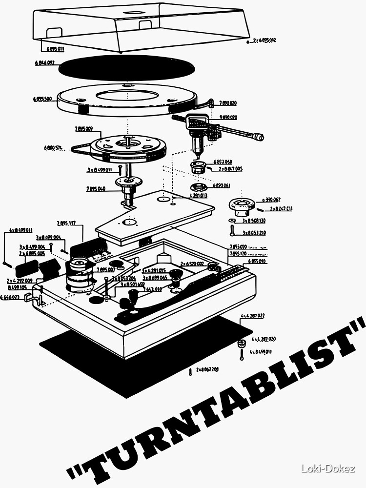 "Turntablist Blueprint" Sticker for Sale by Loki-Dokez | Redbubble