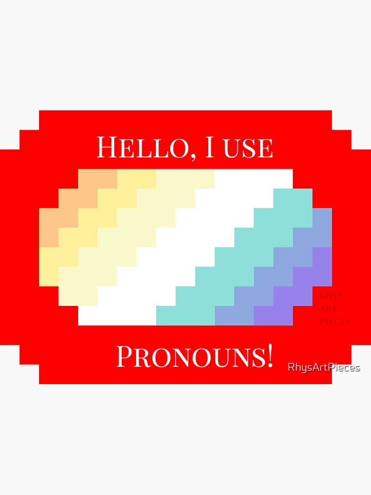 "Pronoun Tag- Genderfaun Background" Sticker for Sale by RhysArtPieces ...