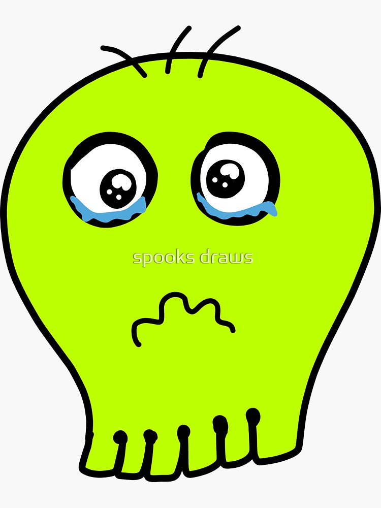 "Sad little baby skull crying Halloween cute kids graphic " Sticker for ...