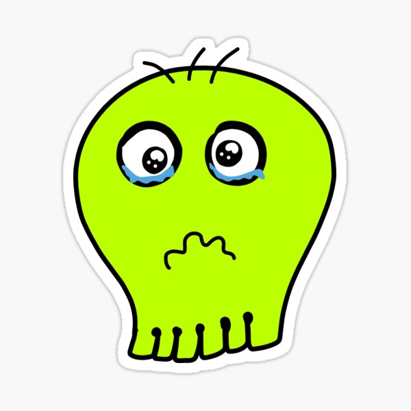 "Sad little baby skull crying Halloween cute kids graphic " Sticker for ...