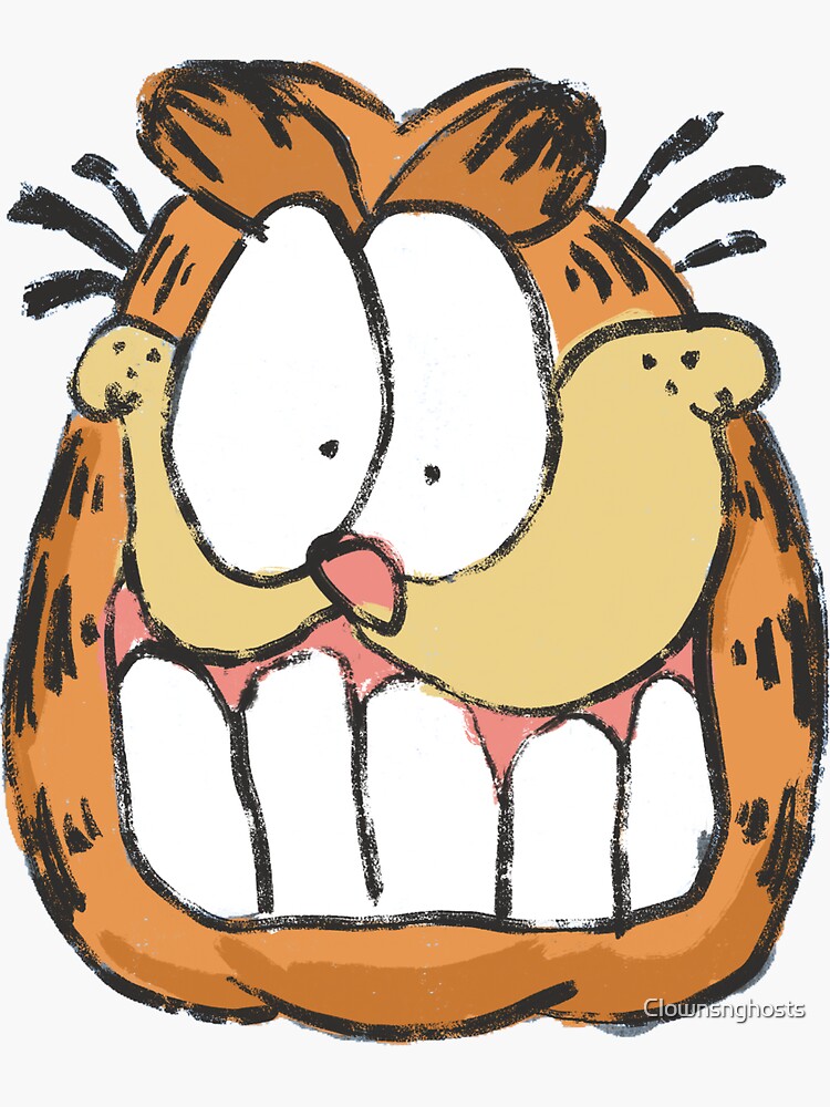 "Cursed Garfield 2" Sticker for Sale by Clownsnghosts | Redbubble