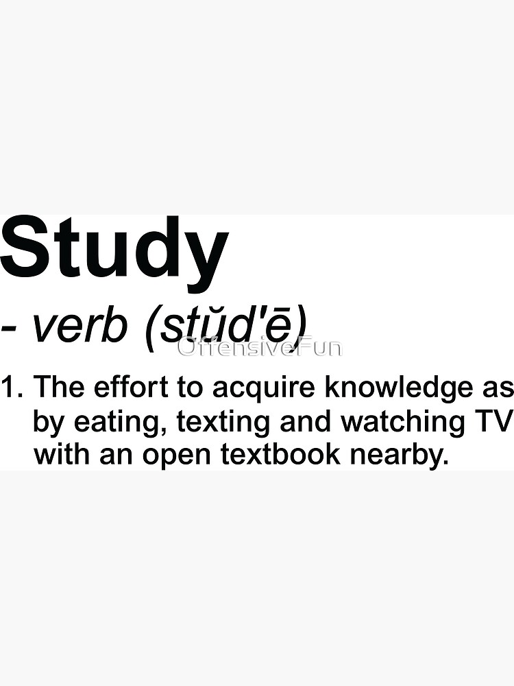 "Study Definition" Poster by OffensiveFun | Redbubble