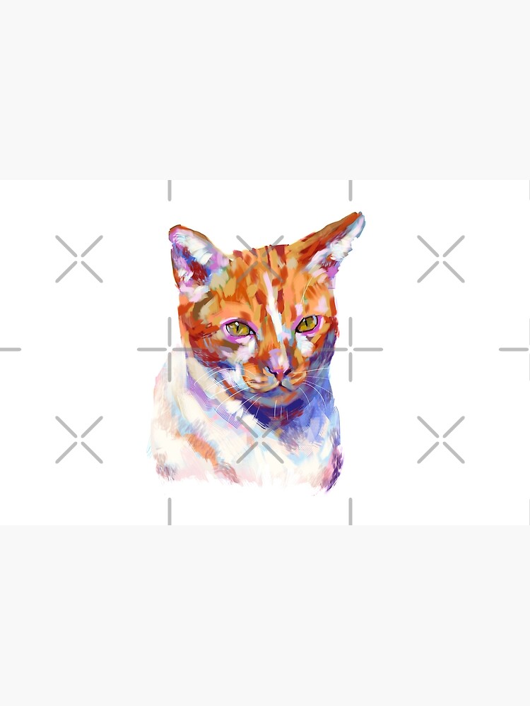 "Adorable ginger cat portrait, digital painting. printable, ginger cat ...