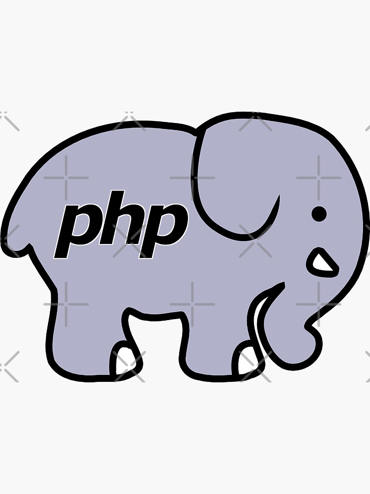 "Programmer PHP blue elephant developer mastodon" Sticker by anakoman ...