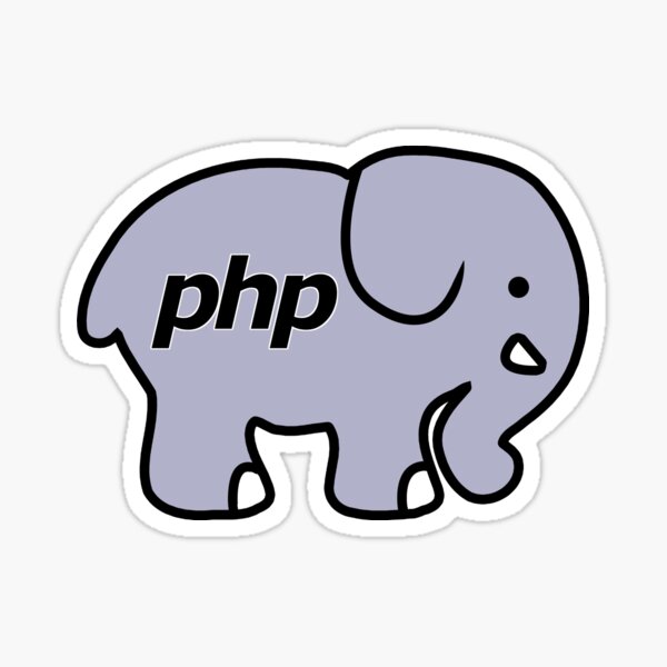 "Programmer PHP blue elephant developer mastodon" Sticker by anakoman ...