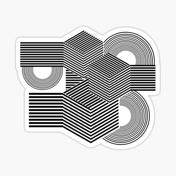 " Geometric minimal art lineart black white" Sticker for Sale by ...