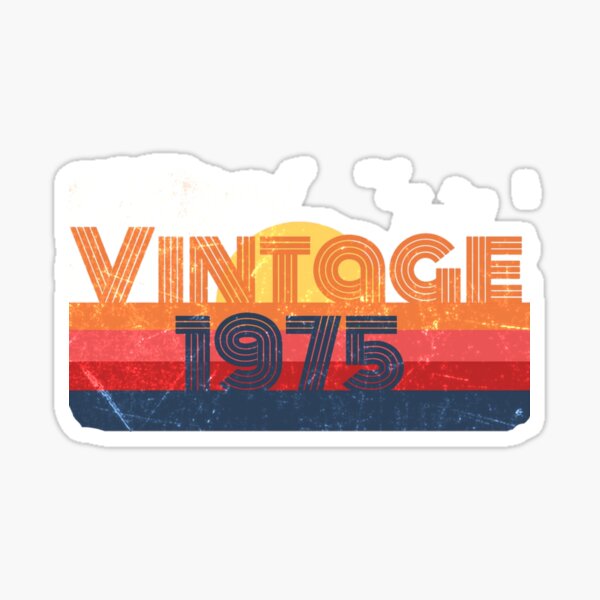 "Vintage 1975" Sticker for Sale by fleetwoodstudio | Redbubble