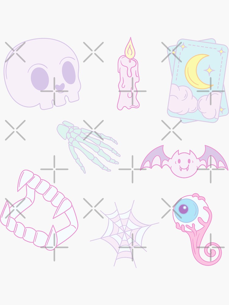 "Creepy Pastel Set" Sticker by freyaxlouise | Redbubble