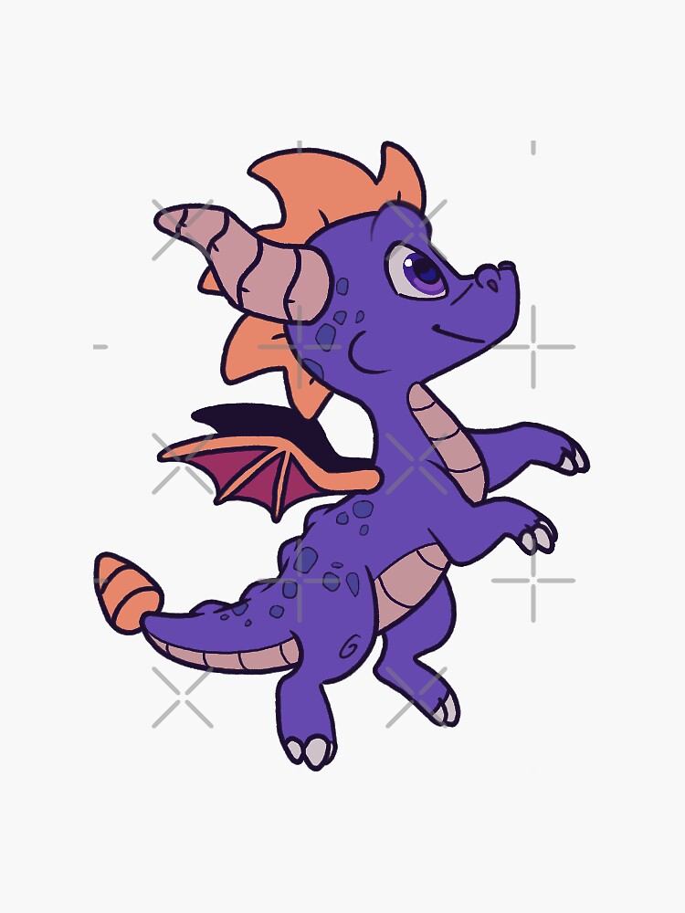 "Spyro the dragon" Sticker for Sale by SeaSaltShrimp | Redbubble