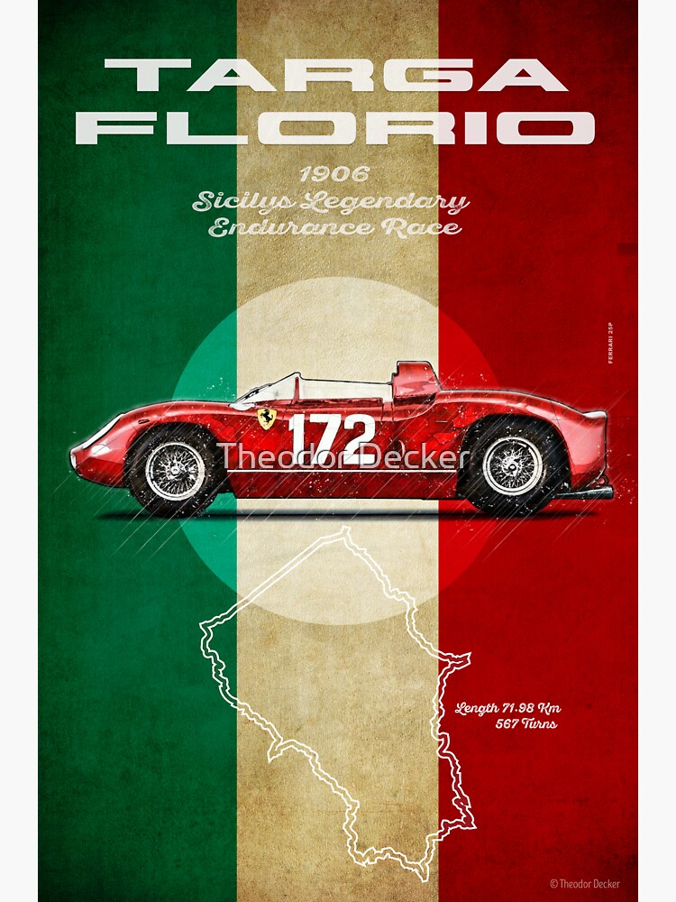 "Targa Florio Vintage" Sticker by theodordecker | Redbubble