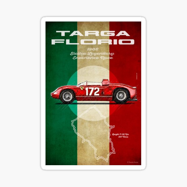"Targa Florio Vintage" Sticker by theodordecker | Redbubble