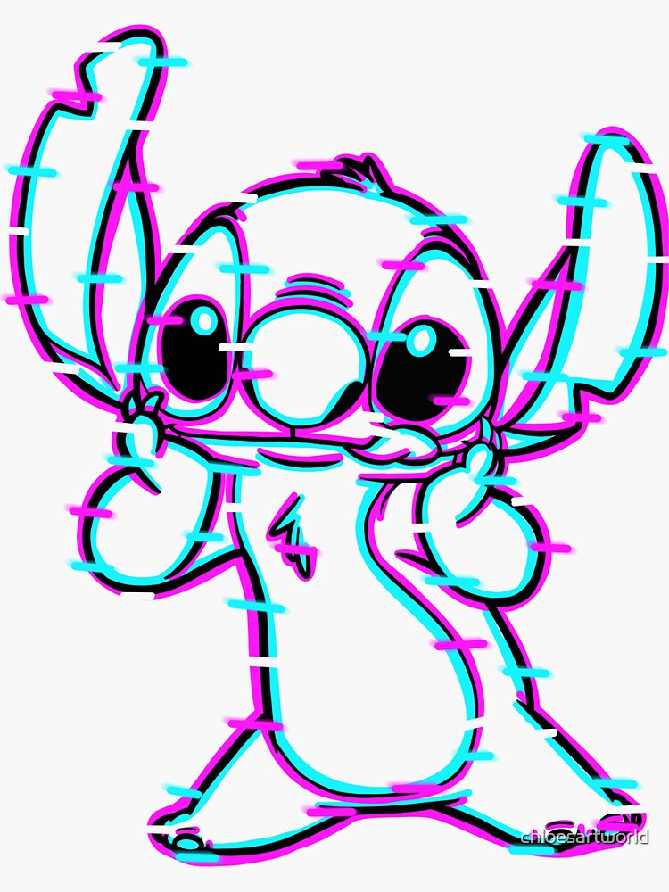 "Glitch Stitch " Sticker for Sale by chloesartworld | Redbubble