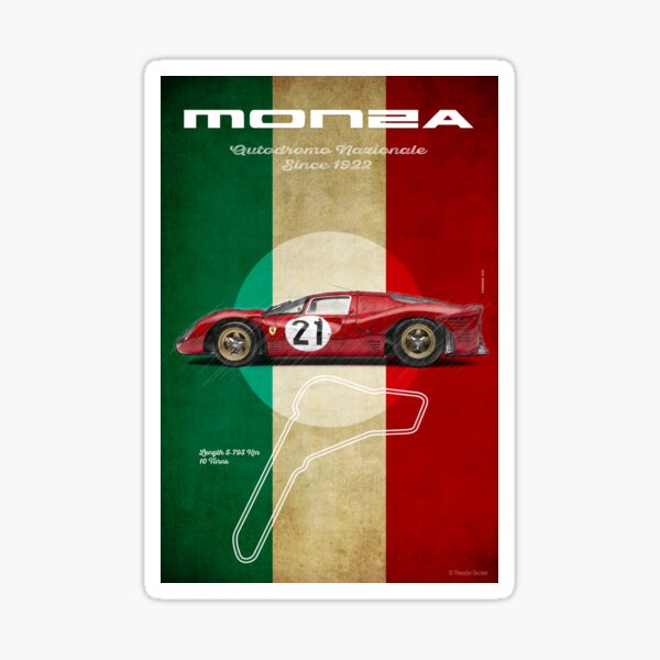 "Monza Racetrack Vintage" Sticker for Sale by theodordecker | Redbubble