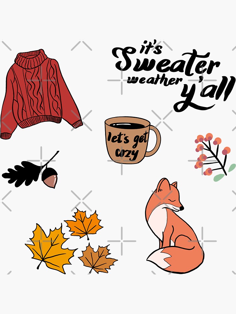 "Sweater weather - autumn - fall pack" Sticker for Sale by NomiBee ...