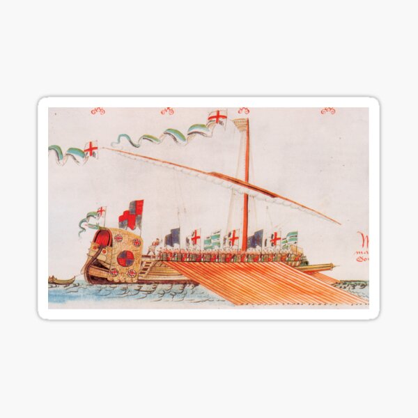 "King Henry VIII Tudor Naval Ship - The Galley Subtle" Sticker for Sale ...