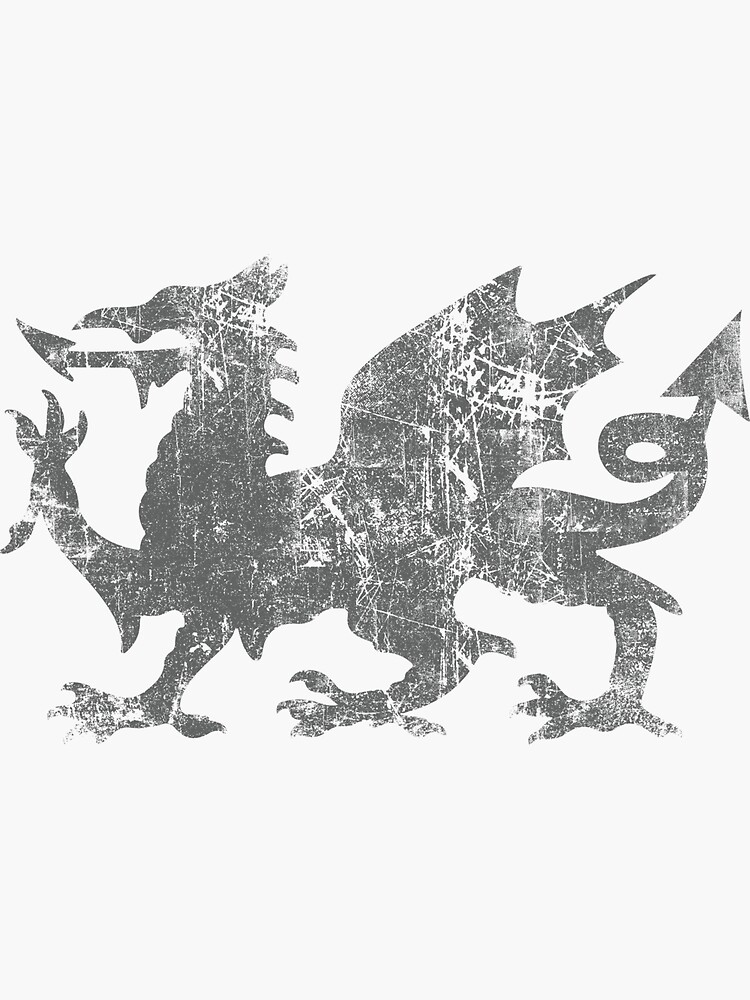 Pegatina «Welsh Dragon Rampant Heráldica Bandera de Gales» de Keleonie ...