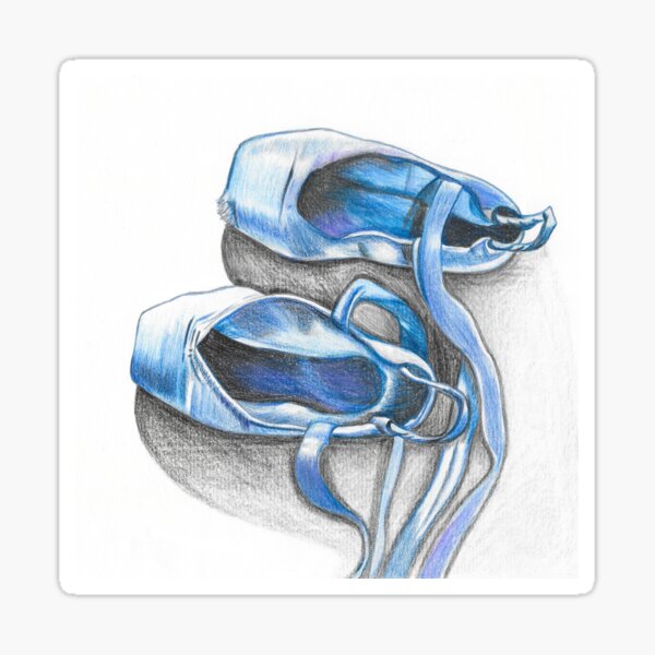 "Blue ballet shoes" Sticker for Sale by Satomiyam | Redbubble