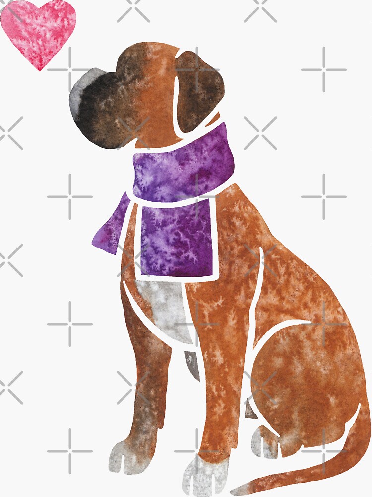 "Watercolour Boxer (fawn, undocked)" Sticker by animalartbyjess | Redbubble