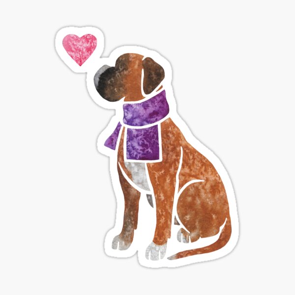 "Watercolour Boxer (fawn, undocked)" Sticker by animalartbyjess | Redbubble