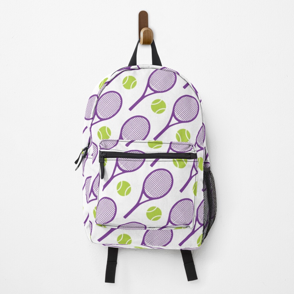 "Purple Tennis rackets pattern" Backpack for Sale by FK-UK | Redbubble