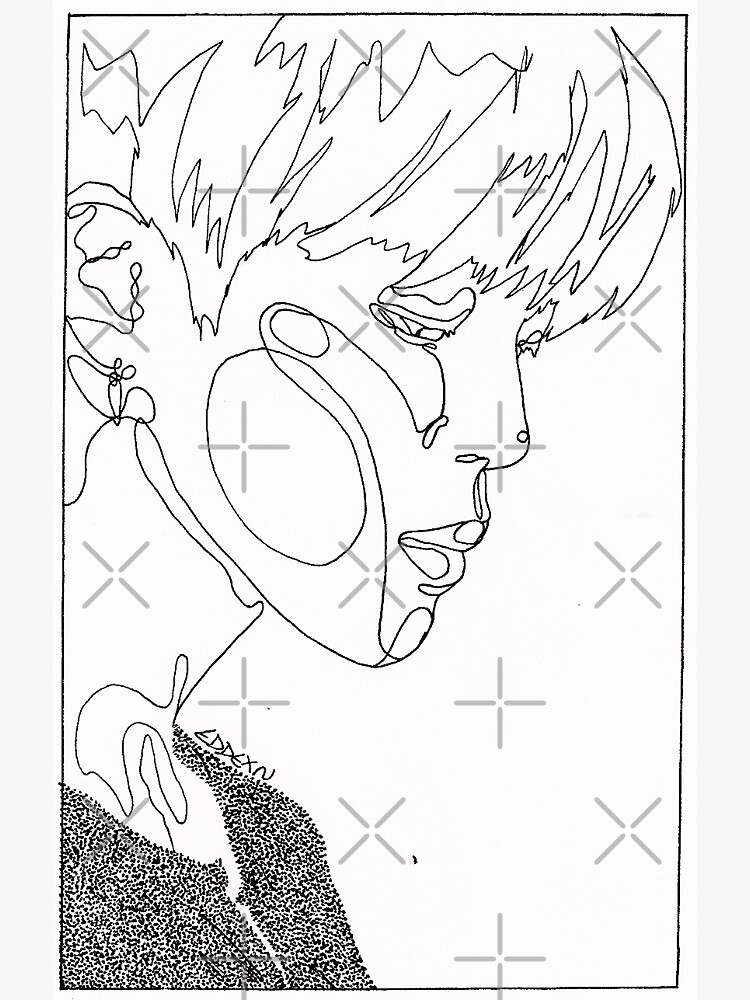 Sticker « BTS Jimin line art portrait original fanart kpop », par ...