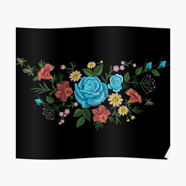 "Floral blue rose" Poster by urbanstore69 | Redbubble