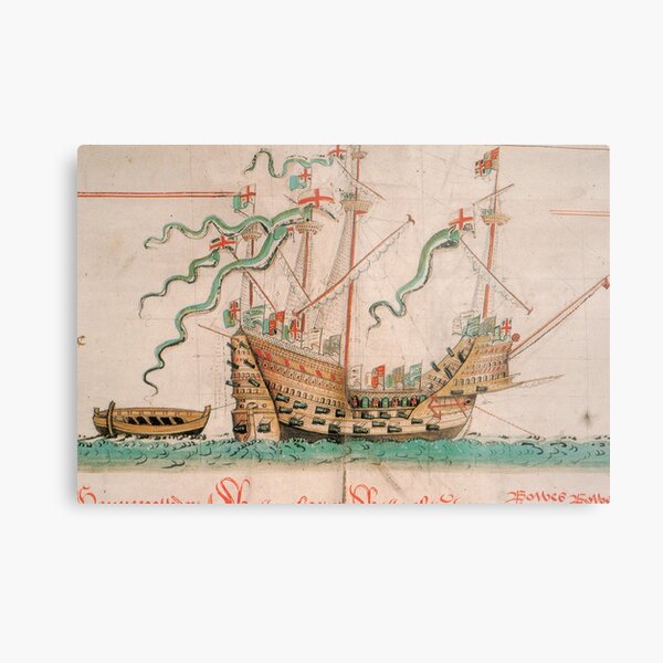 "King Henry VIII Tudor Naval Ship - The Mary Rose Flagship" Metal Print ...