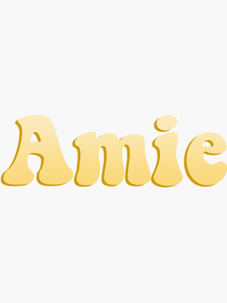 "Amie Yellow Name Custom Sticker" Sticker for Sale by PeachiesDesigns ...