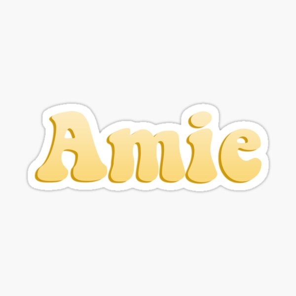 "Amie Yellow Name Custom Sticker" Sticker for Sale by PeachiesDesigns ...
