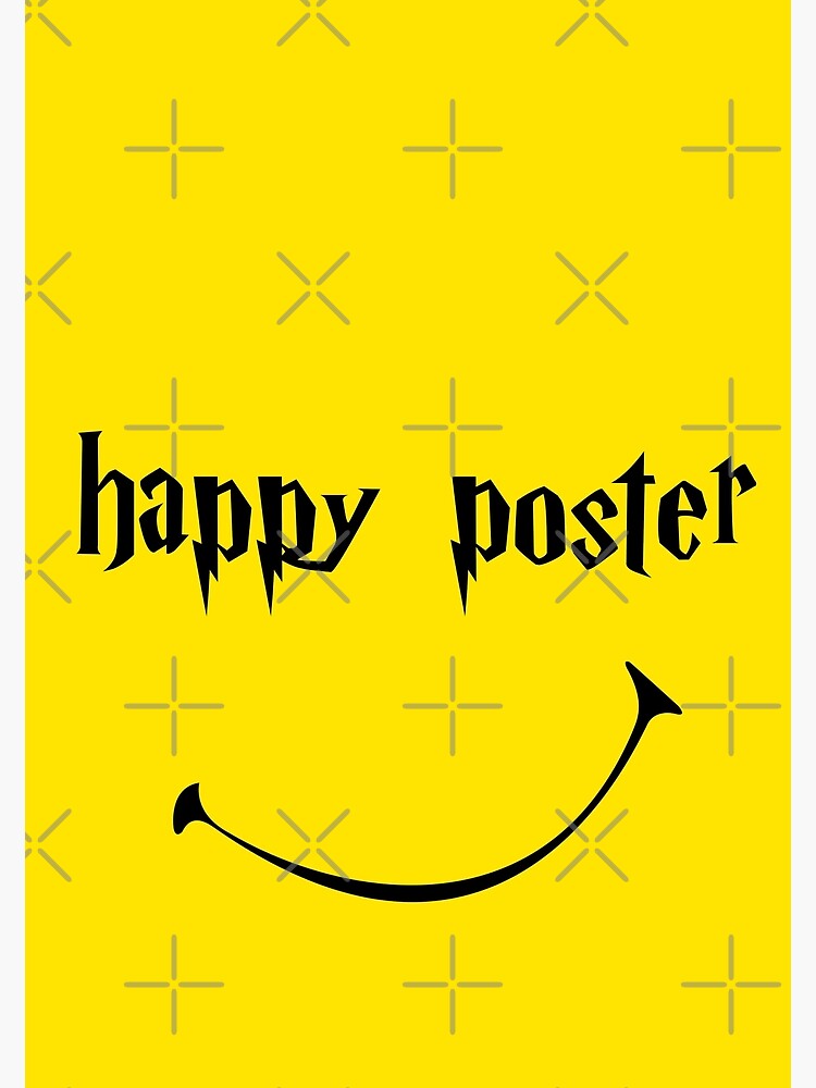 "Happy Poster Smile Black & Yellow" Poster for Sale by Gnosislight ...