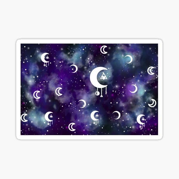 "Celestial Gothic Witchy Moon and Stars Purple Black " Sticker by ...