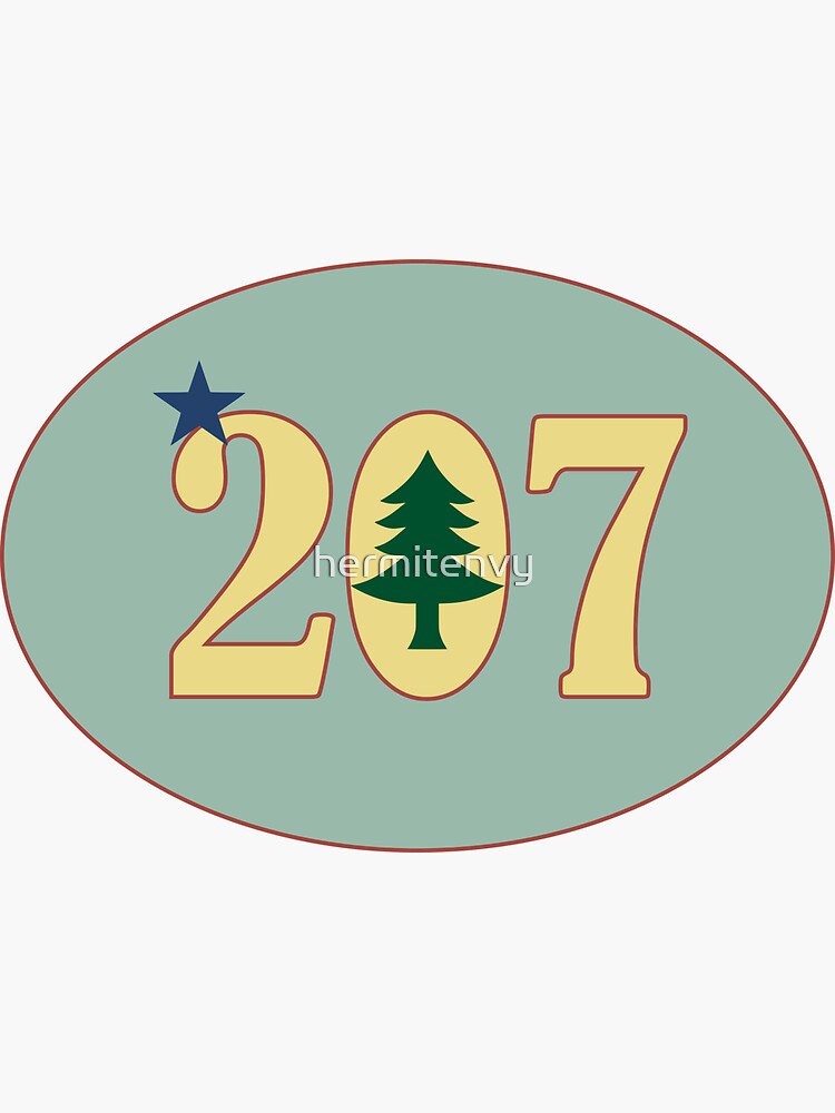 "Maine 207" Sticker for Sale by hermitenvy | Redbubble