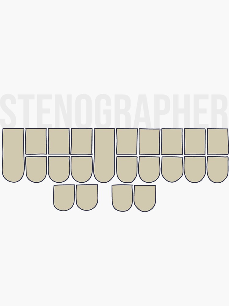 "Stenographer - Stenotype Keyboard Text - Justice System" Sticker for ...