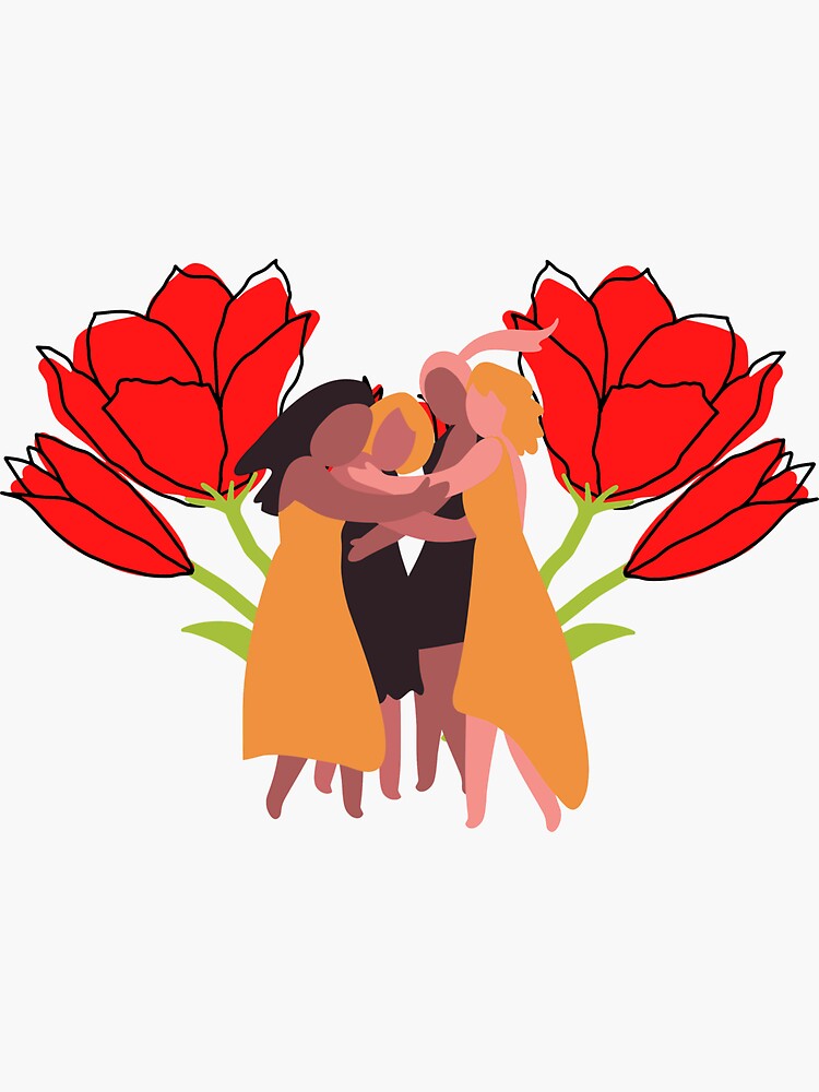 "Girl Group Hug" Sticker for Sale by HusT1e | Redbubble