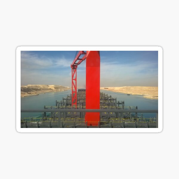 "Cargo Ship Crossing Suez Canal" Sticker by Uaryan | Redbubble