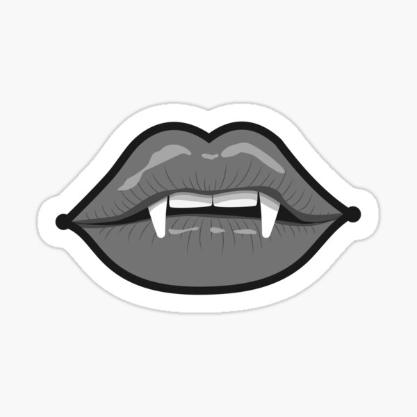 "Halloween Mask Vampire Teeth" Sticker by ClumsySnorky | Redbubble