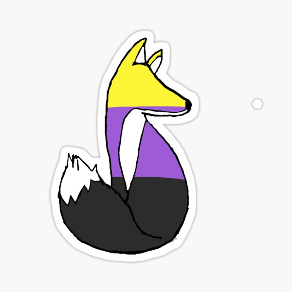 "non-binary pride fox" Sticker by MidSpark- | Redbubble