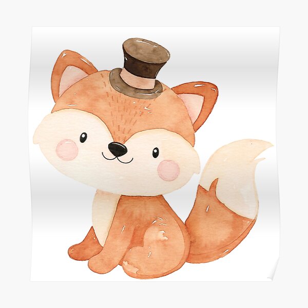 "Enchanted Fox" Poster for Sale by mariubialli | Redbubble