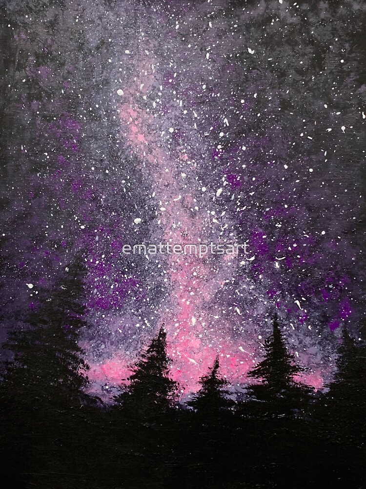 "Pink Galaxy Painting" Sticker by emattemptsart | Redbubble