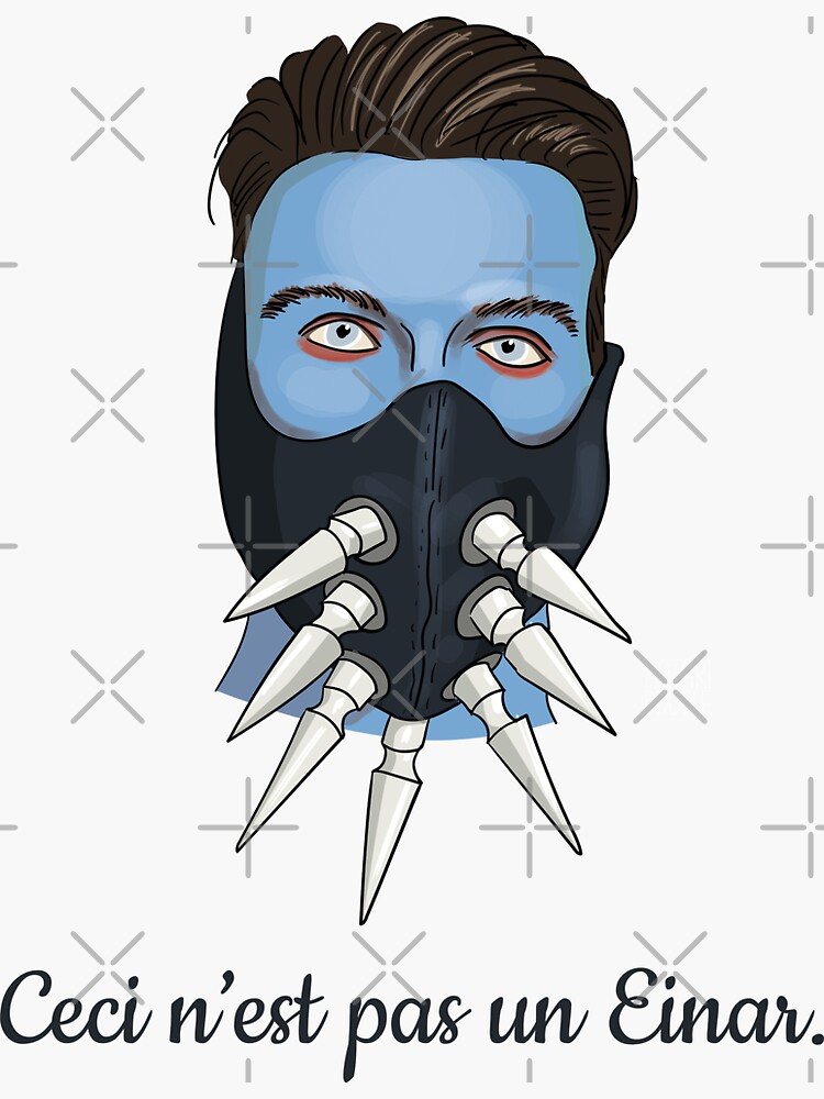 Pegatina «Einar Hatari en el mundo Magritte» de marinellads | Redbubble