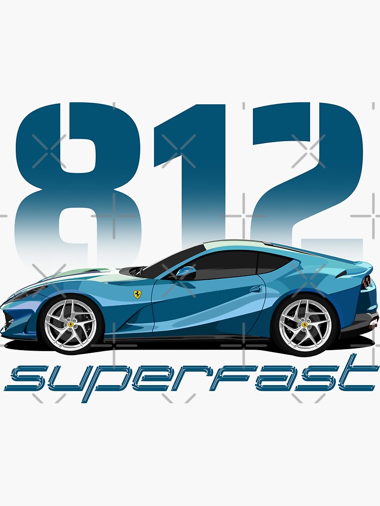 "Ferrari 812 Superfast" Sticker for Sale by AUTO-ILLUSTRATE | Redbubble
