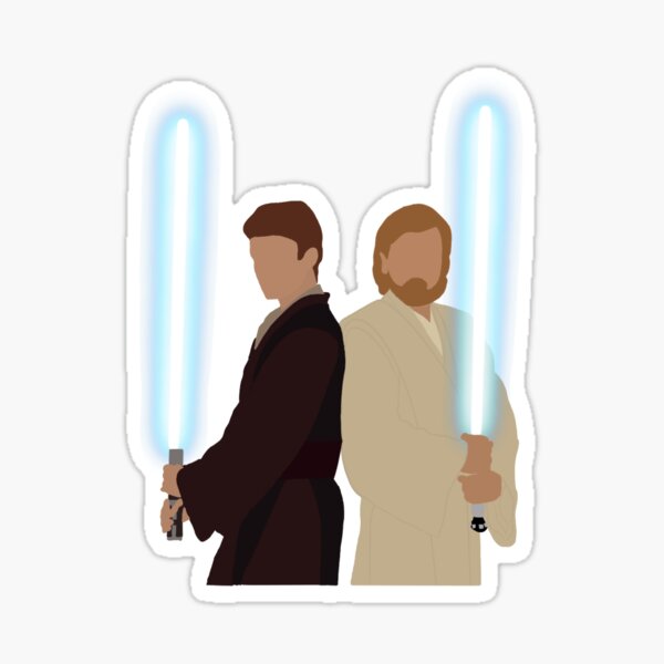 "minimalist anakin and obi wan " Sticker by mgkilman | Redbubble