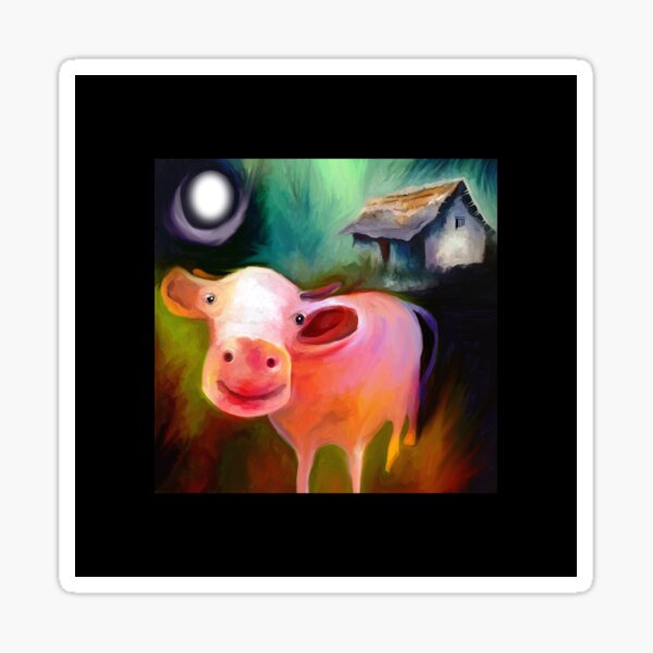"A calf in moon light" Sticker by Dipanjan20 | Redbubble