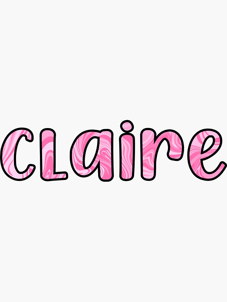 "Claire Pink Name" Sticker for Sale by Kavya2008 | Redbubble