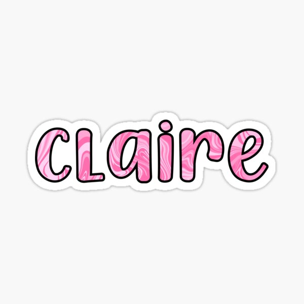 "Claire Pink Name" Sticker for Sale by Kavya2008 | Redbubble