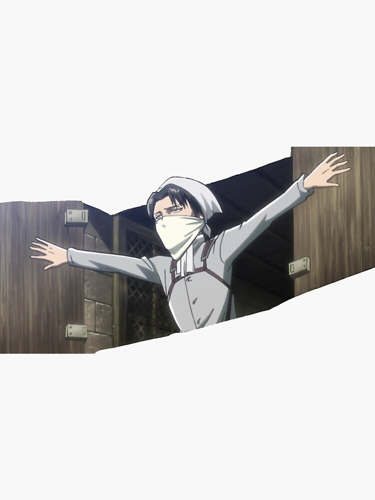"AOT Levi Ackerman Cleaning " Sticker by rosiepowell2005 | Redbubble