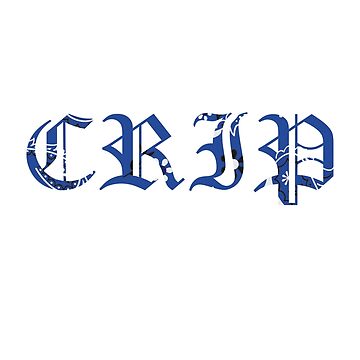 "Crip Gothic font with blue bandana pattern " Essential T-Shirt for ...