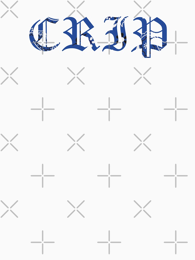 "Crip Gothic font with blue bandana pattern " Essential T-Shirt for ...