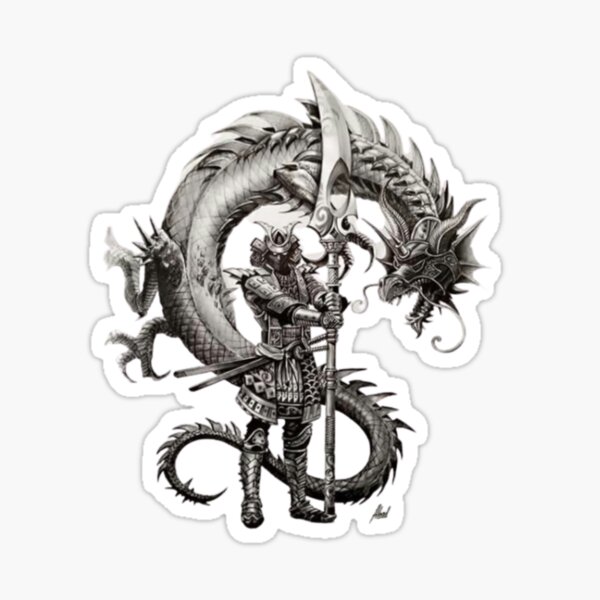 "samourai dragon" Sticker by robur | Redbubble